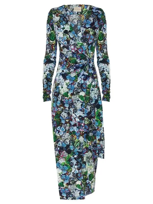 MARY KATRANTZOU Karola Floral-print Dress - Blue