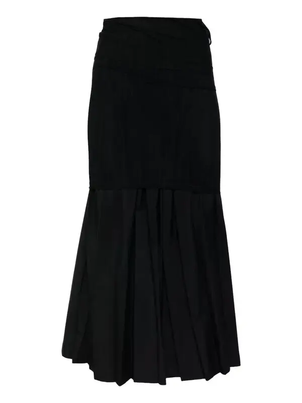 Aspesi Asymmetric Maxi Skirt - Black
