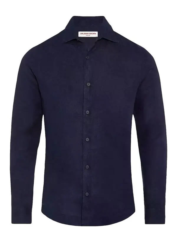 Orlebar Brown Giles Long-sleeve Linen Shirt - Blue