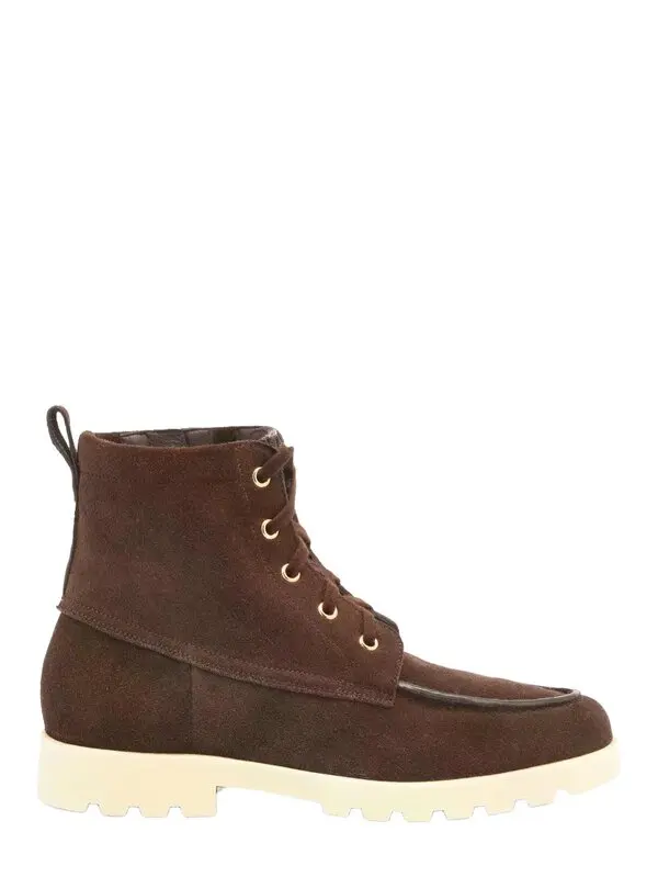 Santoni Suede Lace-up Boots - Brown