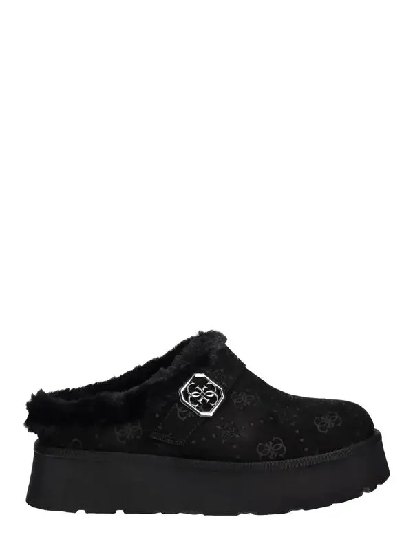 Guess Logo-detail Flat Mules - Black