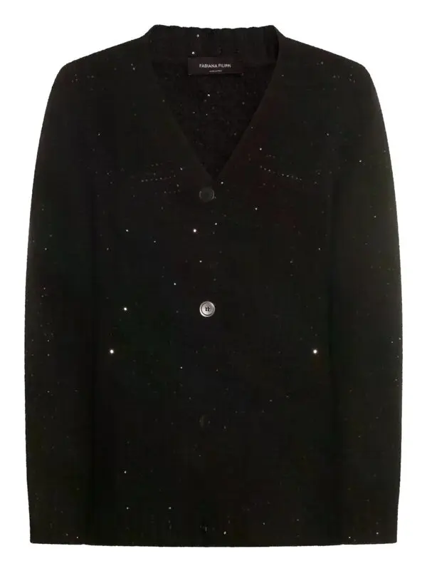 Fabiana Filippi Button Embellished Cardigan - Black