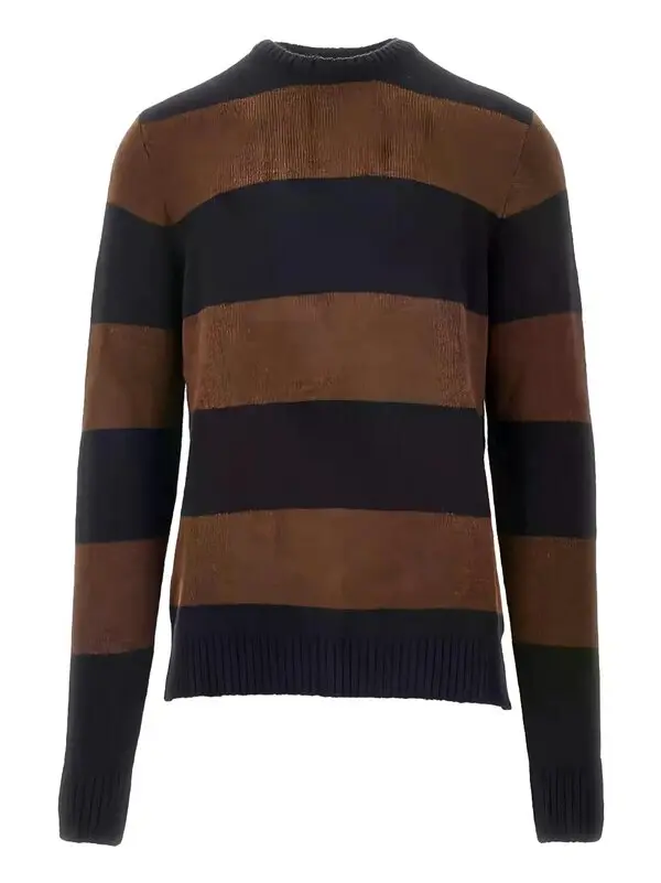 FORET Striped Crew Neck Sweater - Blue