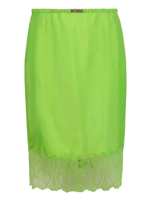 Gucci Lace Elasticated-waist Midi Skirt - Green