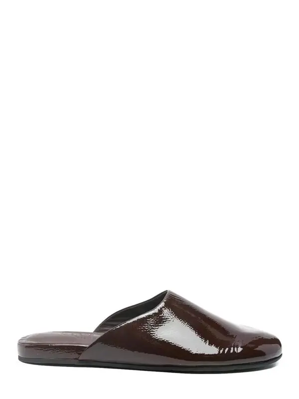 ANCIENT GREEK SANDALS Patent-finish Mules - Brown