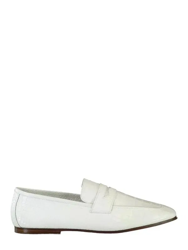 SOPHIQUE Essenziale Crocodile-embossed Loafers - White