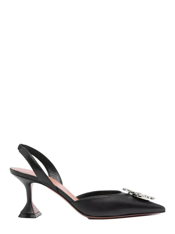 Amina Muaddi 70mm Begum Embellished Slingback Pumps - Black