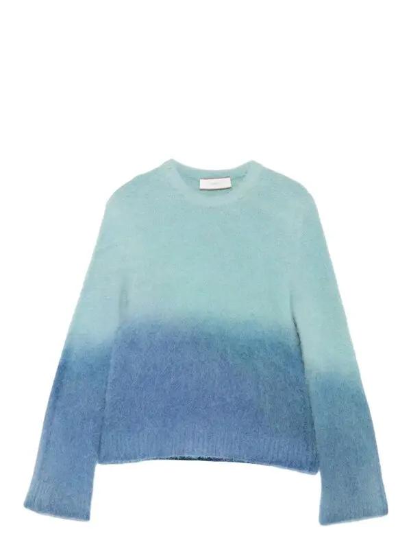 AKEP V-neck Long Sleeve Sweater - Blue