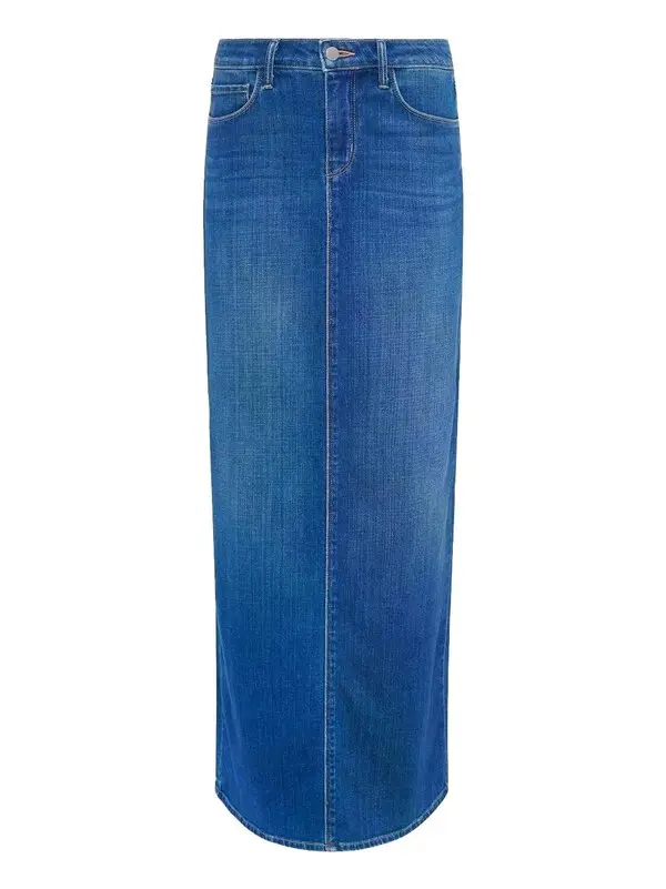 L'Agence Denim Maxi Skirt - Blue