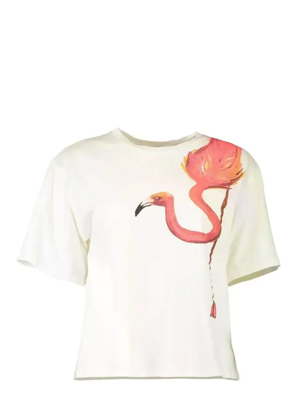 Le Superbe Flamingo-print T-shirt - White