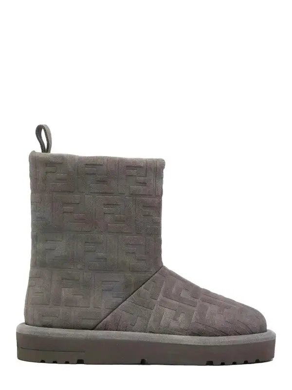 Fendi 25mm Apres Chic Embossed-ff Boots - Grey