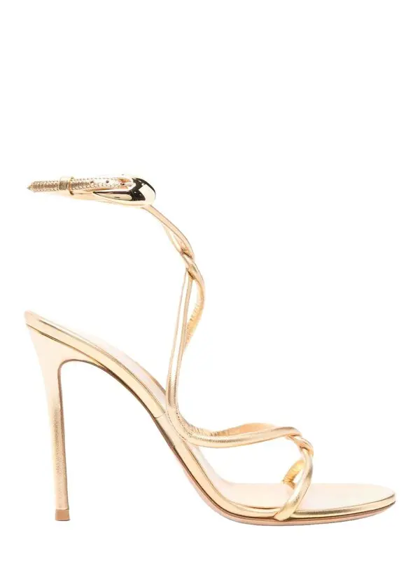 GIANVITO ROSSI 105mm Strappy Leather Sandals - Gold