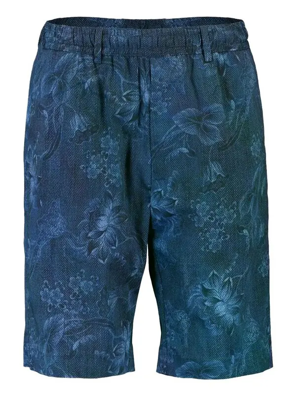 JUNE 79 Floral Print Shorts - Blue