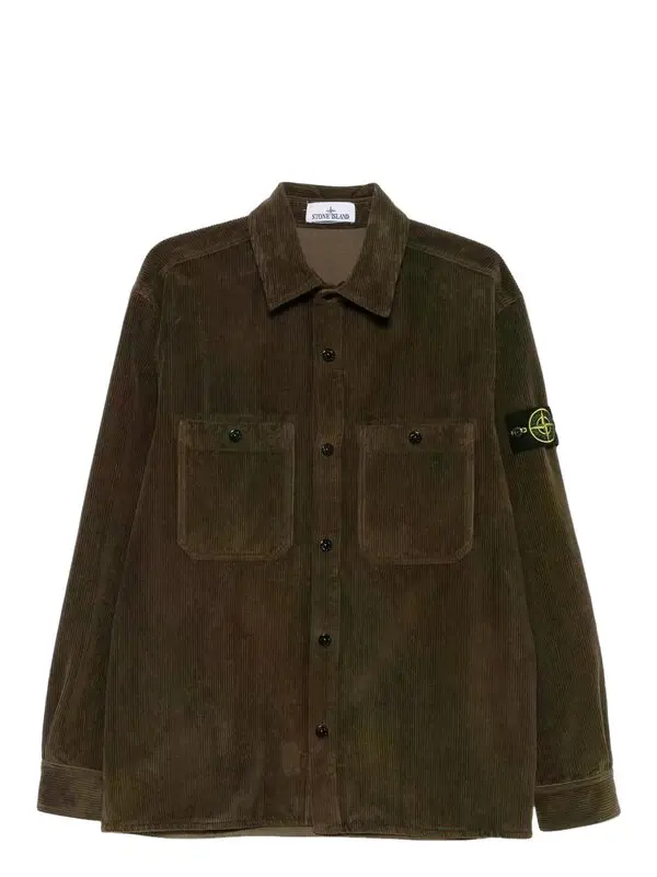 Stone Island Button-fastening Corduroy Shirt Jacket - Brown