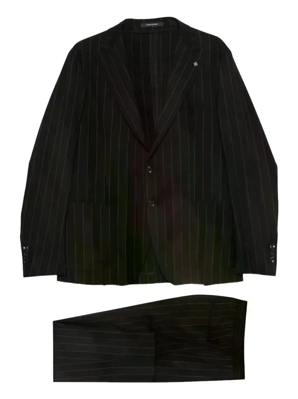 Tagliatore Pinstripe Suit - Black