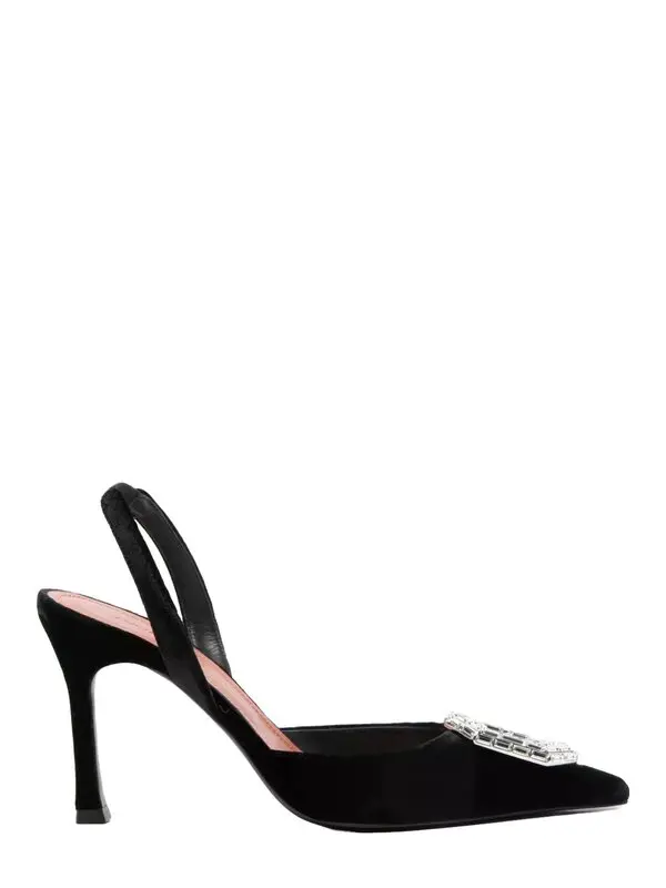 Amina Muaddi 90mm Camelia Embellished Pumps - Black