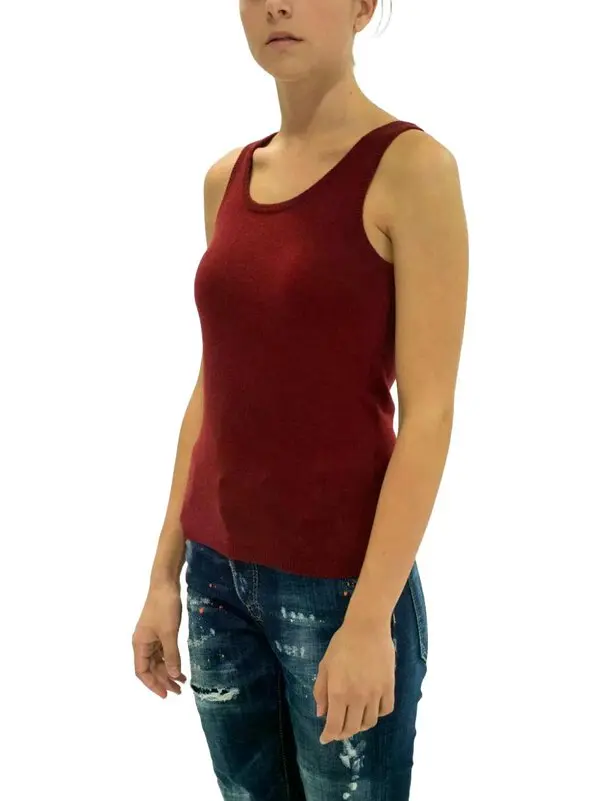 LA ROSE Knitted Tank Top - Red
