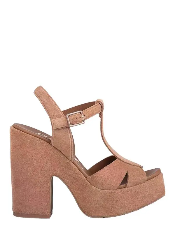 PEDRO GARCIA Titania T-bar Platform Sandals - Brown