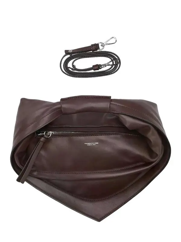 FEDERICO CINA Knotted Tortellino Shoulder Bag - Brown