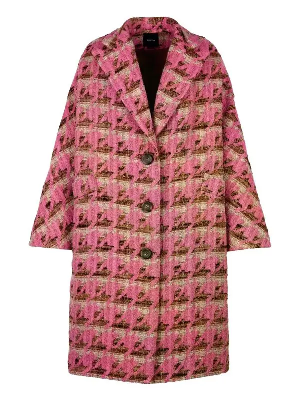 Smythe Houndstooth Oversized Coat - Pink