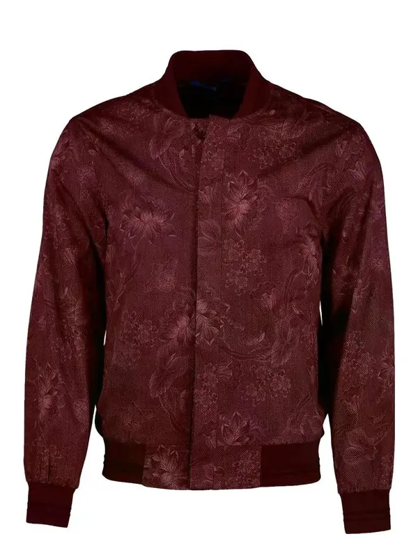 JUNE 79 Pierre Floral Bomber Jacket - Red
