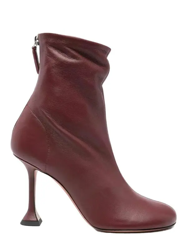 Amina Muaddi 95mm Iris Heeled Boots - Red