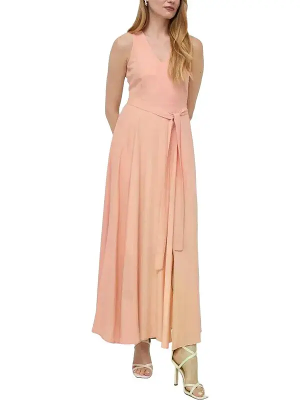 TWINSET V-neck Split Maxi Dress - Pink