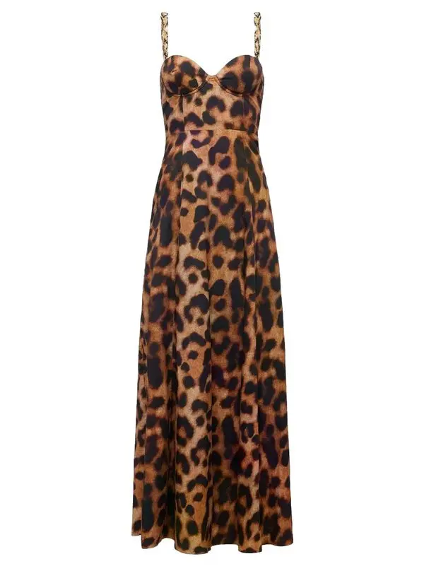 L'Agence Sutton Leopard-print Maxi Dress - Neutrals