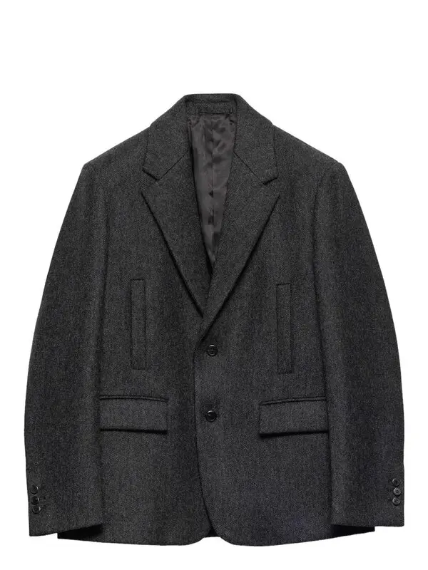 Prada Notch-lapel Wool Jacket - Grey