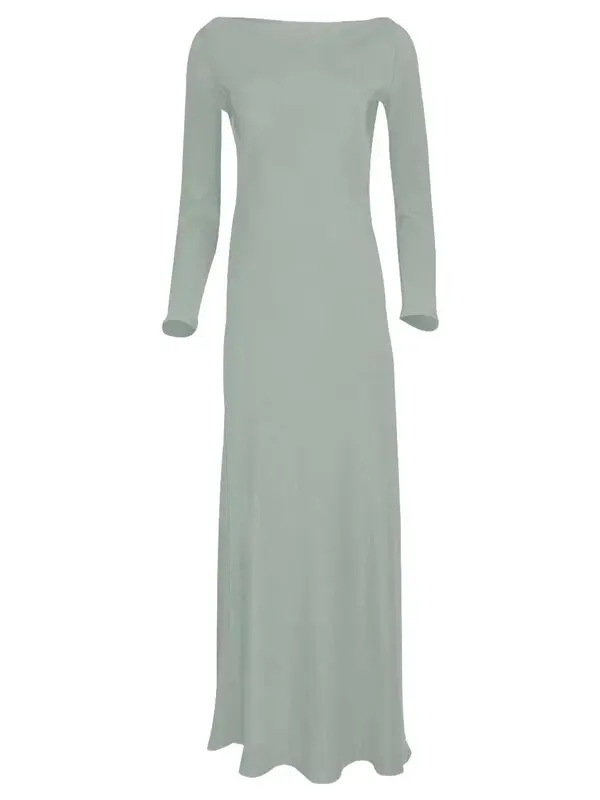 PETER COHEN Boat-neck Long-sleeve Maxi Dress - Green