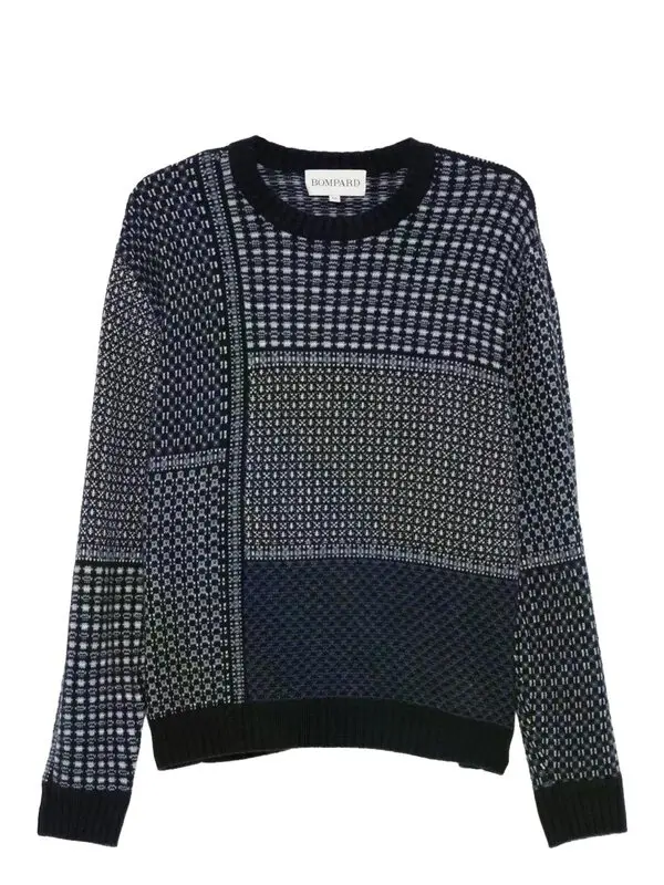 Eric Bompard Patchwork Round-neck Sweater - Blue