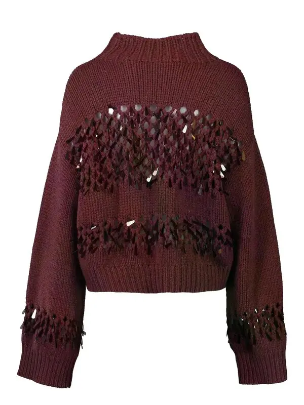 Brunello Cucinelli Sequin-embellished Sweater - Red