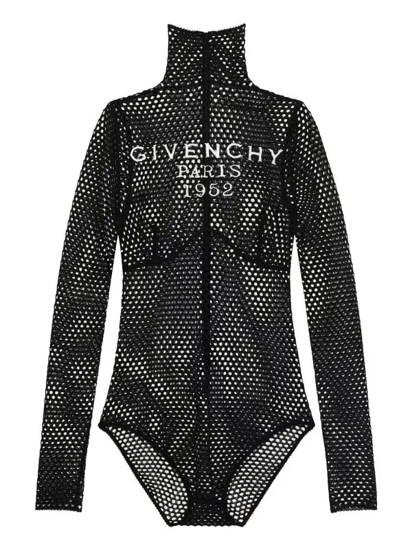 Givenchy Long-sleeve Mesh-effect Body - Black
