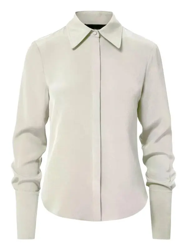 Brandon Maxwell The Spence Silk Shirt - Neutrals