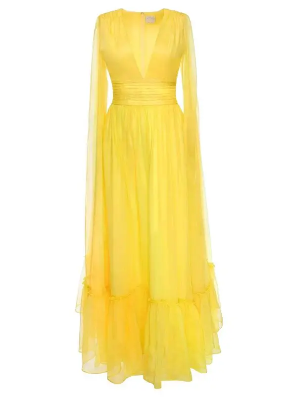 Huishan Zhang Sienna V-neck Maxi Dress - Yellow