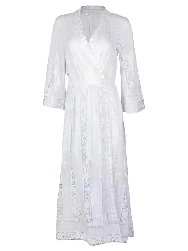 Miguelina Lucinda Lace-panelled Dress - White