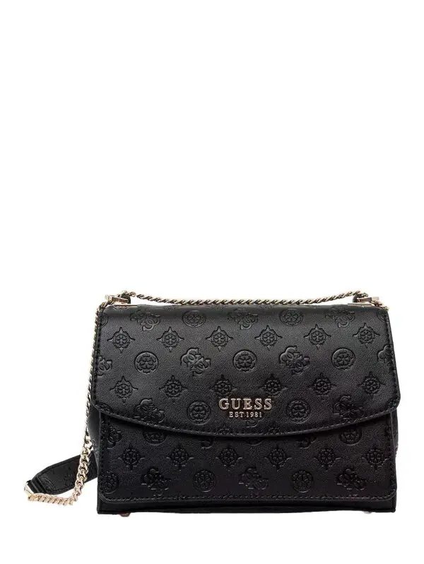 Guess 4g Logo Chain-strap Crossbody Bag - Black