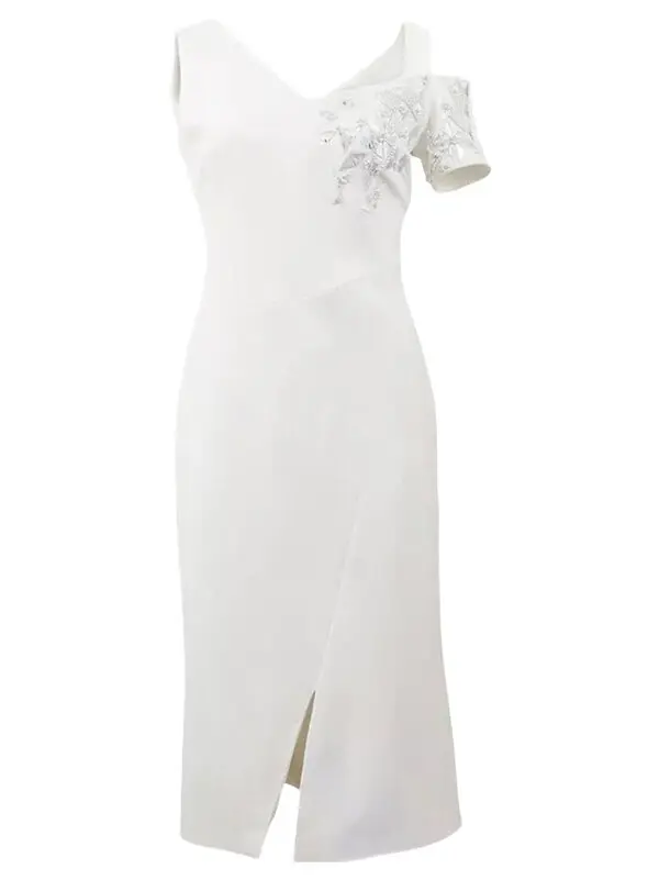Antonio Berardi Embroidered Midi Dress - White