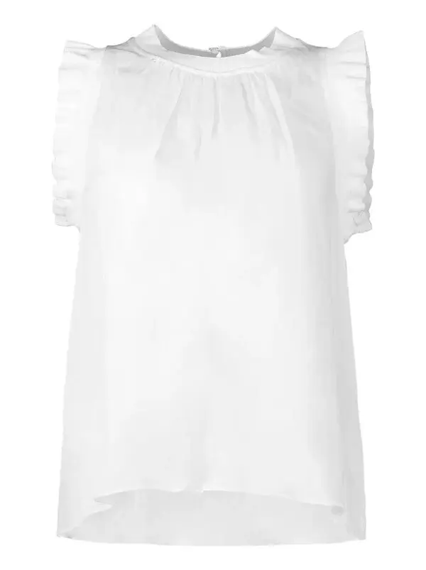 CHRISTY LYNN Bonnie Ruffled Sleeveless Top - White