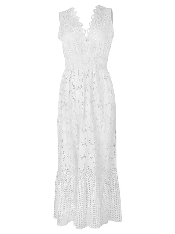 Temptation Positano Belice Broderie-anglaise Dress - White