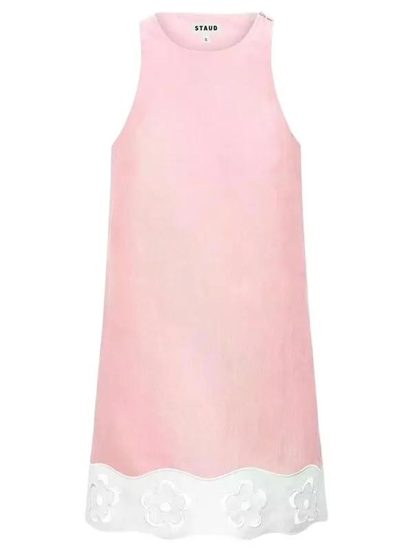 Staud Mika Flower-cut Linen Dress - Pink