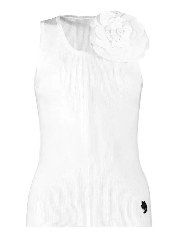Bernadette Marcel Floral-appliqué Tank Top - White