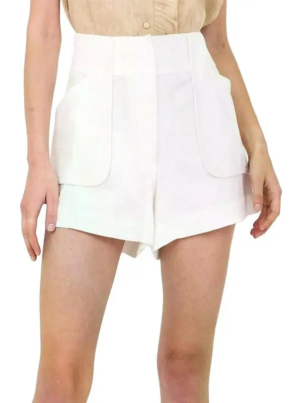 CHRISTY LYNN Bow-detail Side-pocket Shorts - White
