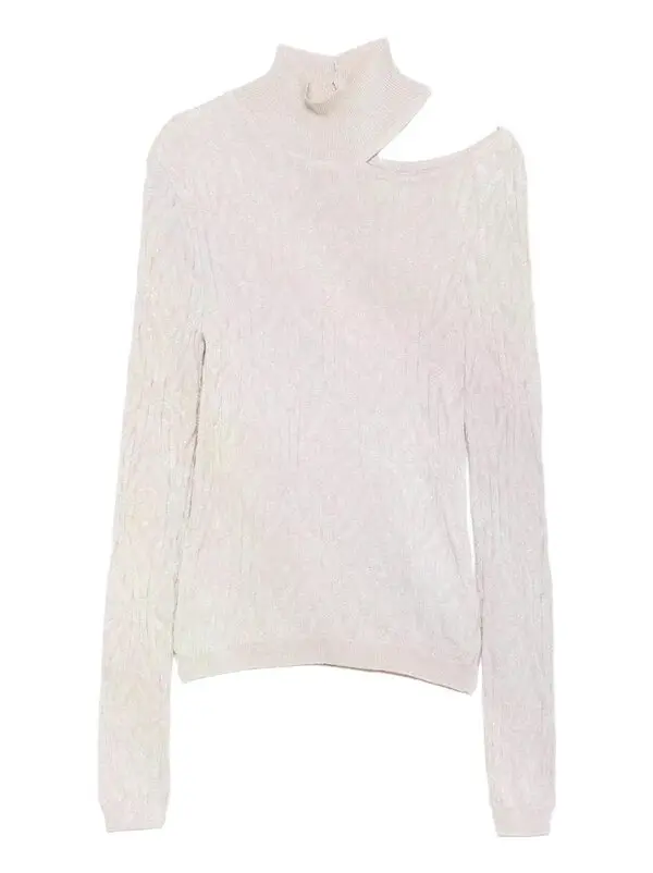 AKEP Lurex-detail Sweater - Neutrals