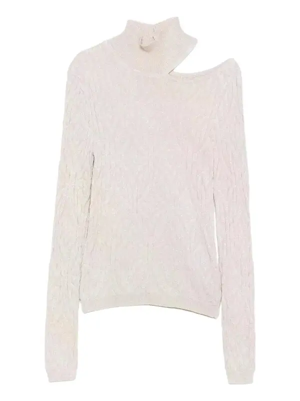 AKEP Lurex-detail Sweater - Neutrals