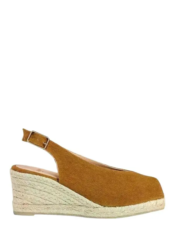 CastaÑer Slingback Wedge Espadrille Sandals - Brown
