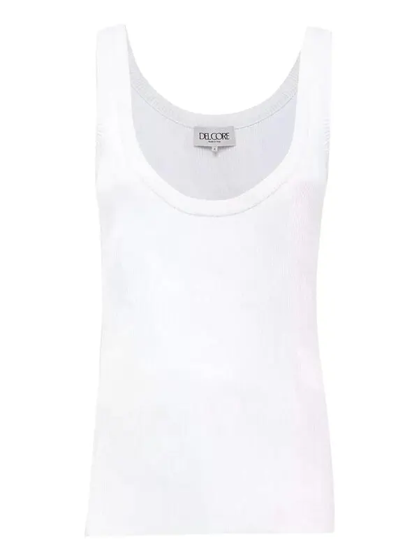 DEL CORE Ribbed Tank Top - White