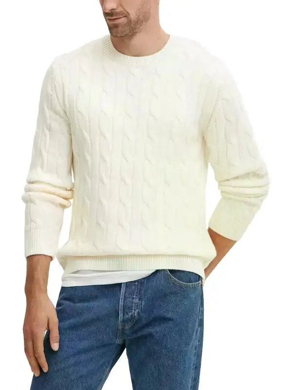 Theory Cable-knit Crew-neck Sweater - White