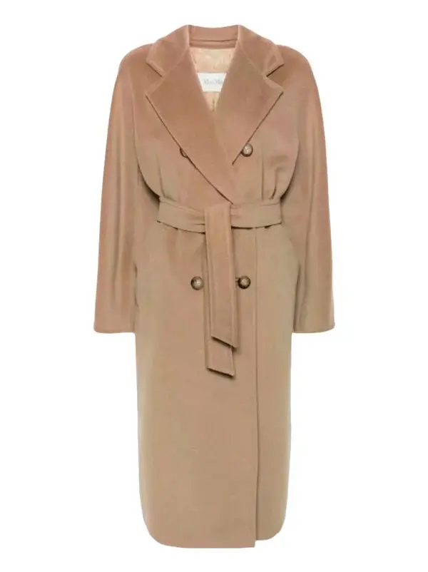 Max Mara Madame 101801 Double-breasted Belted Coat - Neutrals