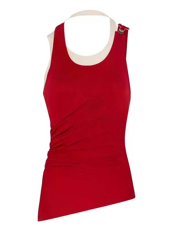 Jean Paul Gaultier Ribbed Twisted Double-layer Tank Top - Red